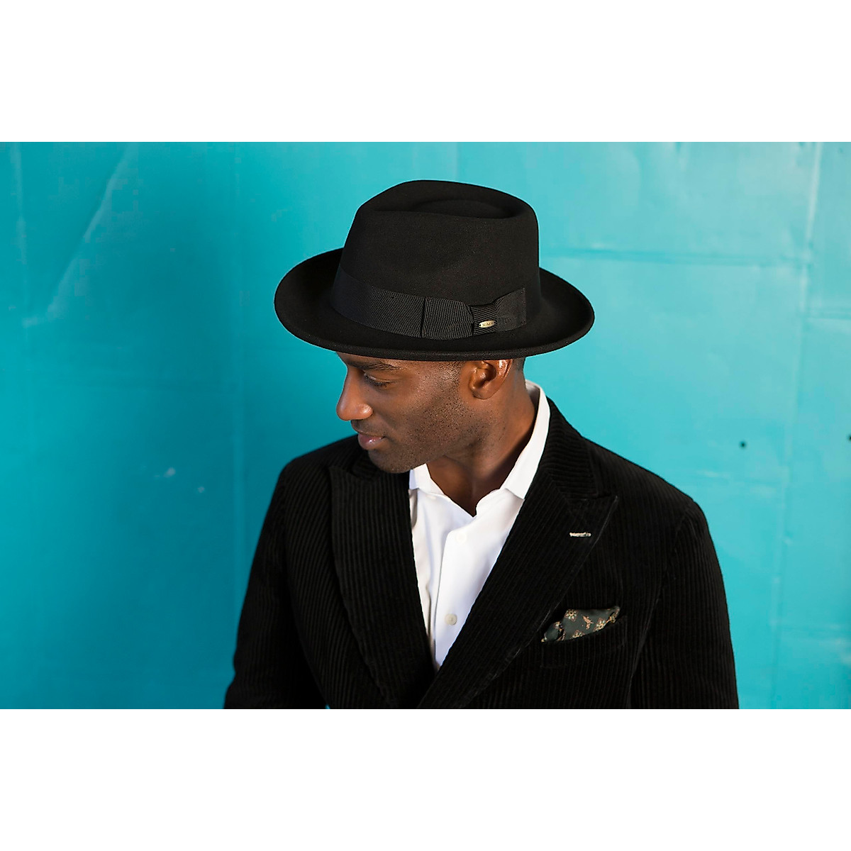 Scala Classico Men's Crushable Water Repelant Wool Felt Fedora Hat, Black, X-Large