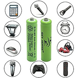 SKY HORSE AAA Rechargeable Battery Ni-MH 1.2V 600mAh for Garden Light, Solar Light,Toys, Remote Control, Mouse(8)