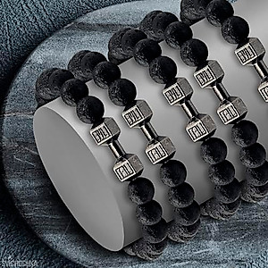 Lava Beads Dumbbell Bracelet For Men, Weight Bracelet 8mm Lava Rock Bracelet Natural Stone, Men Stretch Bracelet Bead Bracelet for Women, Alloy Dumbbell Bracelet, Beaded Jewelry Elastic Blessings Bracelet