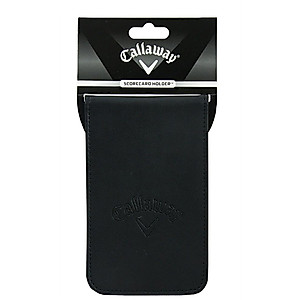 Callaway Leather Golf Scorecard Holder, Black, 7" x 4.25"