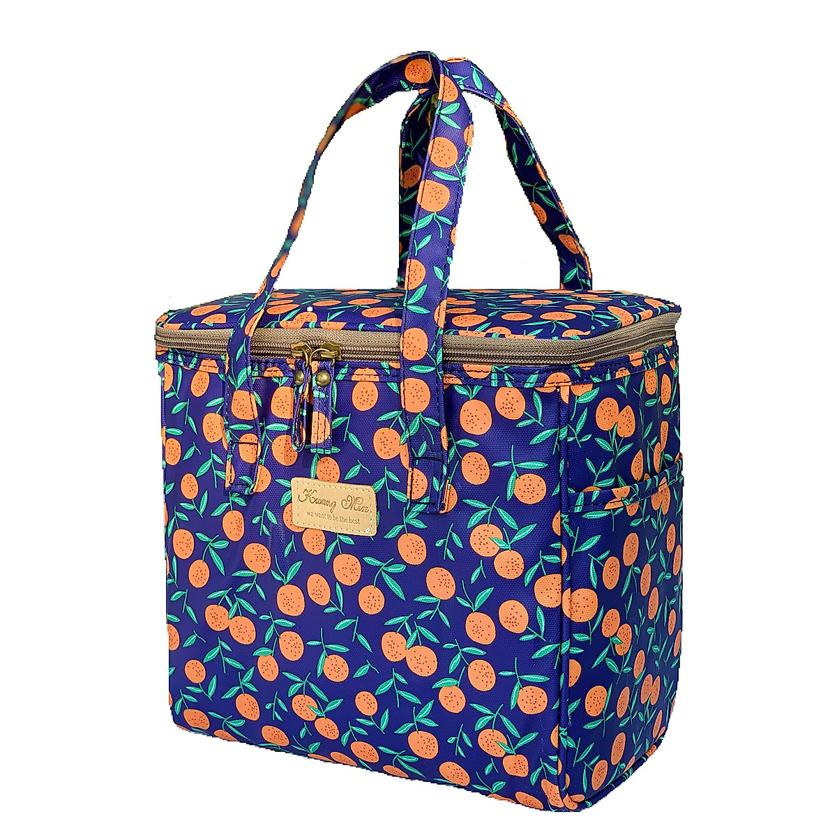 Kwang Min Patchwork Quilt Insulated Lunch Bag for Women,Reusable Lunch Box,Large Cooler for Office,Picnic Outdoors,Premium Waterproof Fabric,Ideal Classic Lunch Bag(Patchwork Quilt)