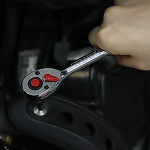 UYECOVE 1/4 Inch Drive Ratchet Wrench, 1/4 Ratchet, Socket Wrench, 72-Tooth Quick-release Reversible Cr-Mo Head, Chrome Steel Made - 5.9''15cm