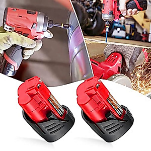 BABAKA 2 Packs 3.0Ah M12 Replacement Battery for Milwaukee 12V Battery for XC 48-11-2411 48-11-2420 48-11-2401 48-11-2402,48-11-2430,48-11-2440,48-11-2460, 48-11-2412 Cordless Tools Batteries