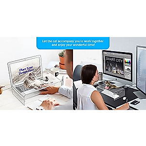 Beimu Acrylic Monitor Stand Riser Computer Monitor Riser Computer Monitor Stand or Holder Clear Monitor Stand Acrylic Laptop Stand Acrylic Monitor Riser White Monitor Stand Acrylic Computer Stand