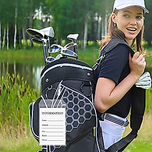 6 Pack Golf Luggage Tag 9" x 6" - Extra Large Travel Luggage Bag Tag Plastic Clear Luggage Tag Pouch for Shipping Golf Bag, Suitcases, Cruis