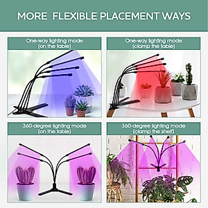 360° Grow Light for Indoor Plants - Gooseneck Full Spectrum Growing Lamp Strip w/ 3 Modes 9 Dimmable Brightness 3/9/12 H Timer Ideal for Greenhouse Plants Flowers Veg Succulents Potted Growth