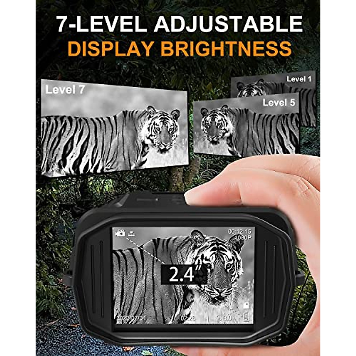 Night Vision Goggles, Mini Night Vision Binoculars with 8X Digital Zoom, Infrared Binoculars for 100% Darkness, 1080P Night Vision Goggles Military Tactical, IP54, Anti-Shake, Video & Audio Recording