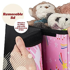 Lusso Gear Kids Toy Box Storage for Girls & Boys, Toy Chest, Toy Organizers and Storage Bins, Extra Large Toy Box for Baby, Collapsible Children Toy Storage With Lid for Nursery or Playroom (Planets)