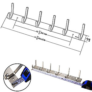 WEBI 2 Packs, Heavy Duty Stainless Steel 304 Hook Rail Coat Rack, Satin Finish, Great Home Storage & Organization for Bedroom, Bathroom, Foyers, Hallways