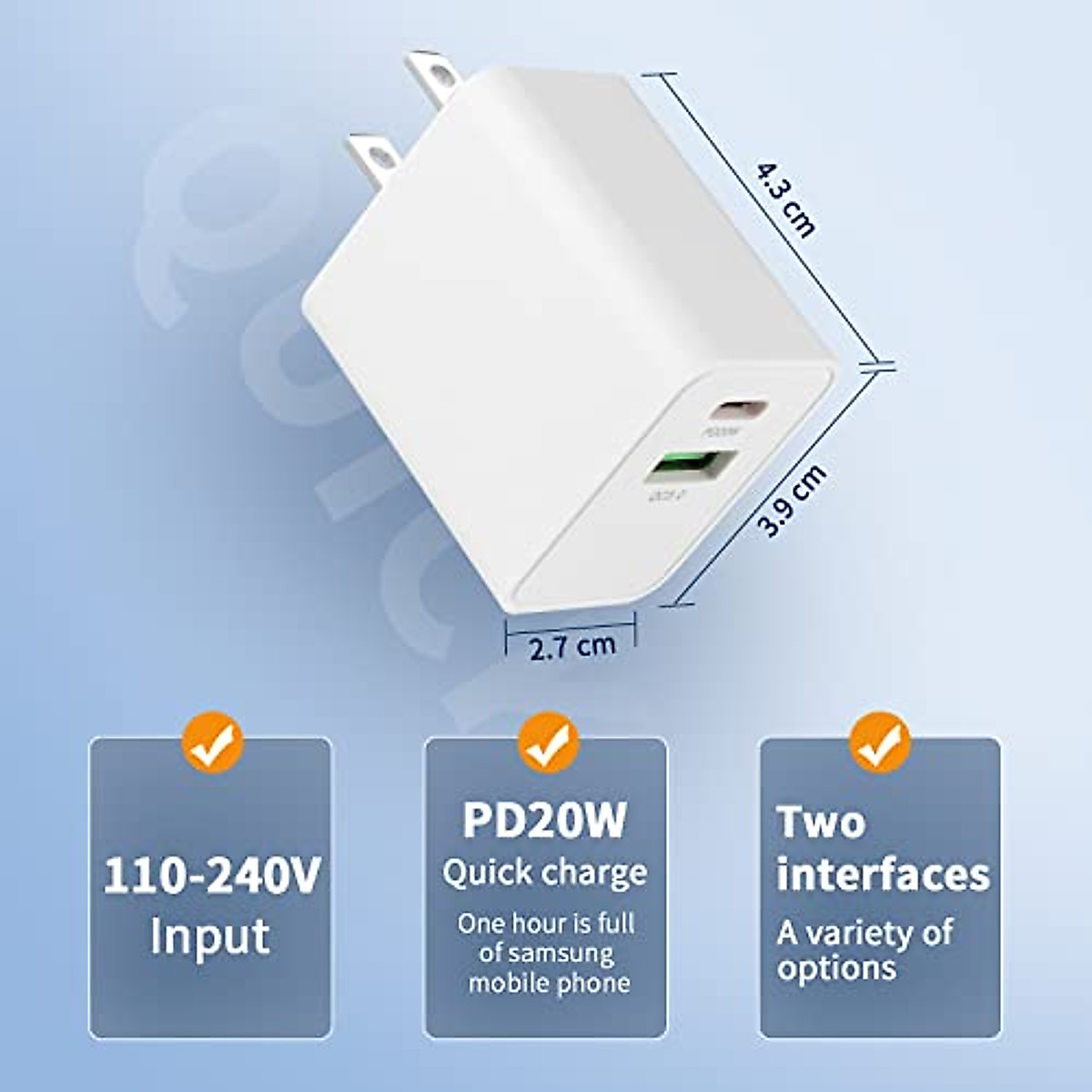 NOERYUE Type C Charger, PD20W Wall Charger 6.6ft and3.3ft Charger Cable for Samsung Galaxy S23 Plus Ultra S22+/S21 /S20/S20 Plus Ultra, Note 20 10 9 8Common to Multiple Models Dual Port Wall Plug