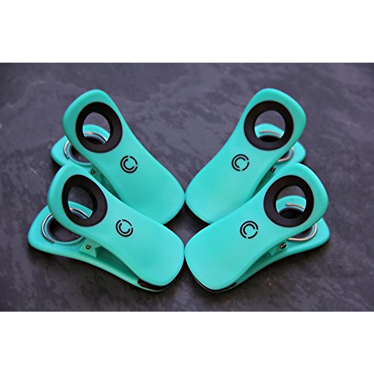 Beach Towel Clips for Pool Chairs, Beach Chairs and Cruise Ship are Vacation Essentials - 3” No Rust Stainless Steel, Premium Durability and Unmatched Quality Keeps Towel From Blowing Away (Turquoise)