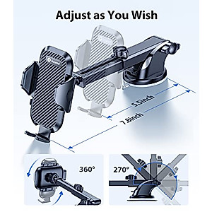 VICSEED Universal Phone Mount for Car [Solid & Durable] Car Phone Holder Mount Dashboard Windshield Air Vent Long Arm Strong Suction Cell Phone Holder Car for iPhone 14 13 12 Pro Max All Mobile