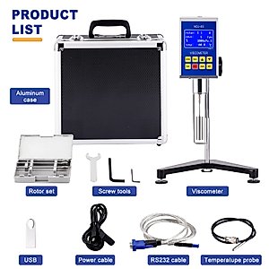Saladulce Digital Rotary Viscometer, NDJ-8S Viscosity Meter Tester with Data Output,10-2,000,000 mPa.s Fluidmeter ±3% 100-240V