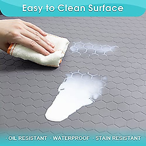 Under Sink Mat for Kitchen, 34" x 22" Silicone Tray for Bottom of Kitchen Cabinet to Protector for Drips Leaks Spills, Waterproof Under Sink Liner - Hold up to 2.5 Gallons