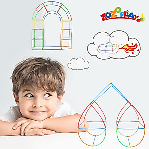 ZOZOPLAY Straw Constructor STEM Building Toys 800 Piece Straws and Connectors Building Sets Colorful Motor Skills Interlocking Plastic Engineering Toys Best Educational Toys Boy & Girl