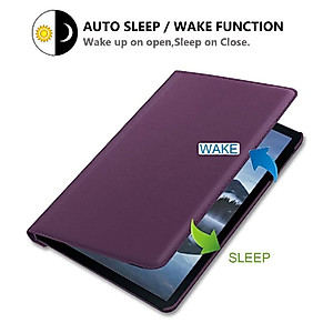 Case for Samsung Galaxy Tab S4 10.5 inch 2018 (SM-T830 SM-T835 SM-T837), 360 Degree Rotating Stand Case Smart Protective Cover with Stylus Pen,Screen Film (Purple)