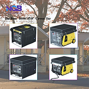 NGB Outdoor Generator Cover for 3700-7250W Inverter Generators Made of 600D+210D Double Layer Heavy-Duty Waterproof Fabric With Visible Operating Window Generator Running Cover 24.8"Lx20.2"Wx20.8"H .