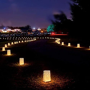 Homemory Value Set - 50 Luminary Bags & 48 Battery Tea Lights, Ideal for Christmas Decor