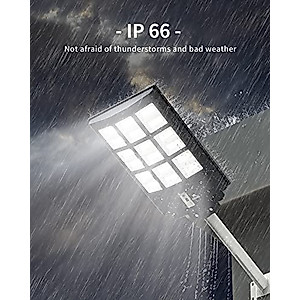 OKPRO Solar Street Lights Outdoor - 1000W Solar Parking Lot Lights, 7000K LED Solar Lights, Dusk to Dawn, Motion Sensor,IP66 Waterproof, Commercial Grade