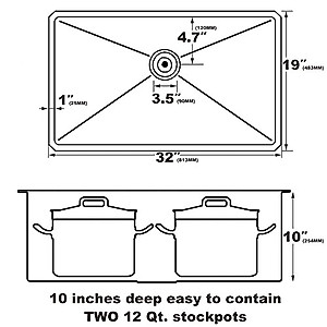 Ufaucet 32 Inch Nano Black Undermount Kitchen Sink, Zero Radius 16-Gauge Stainless Steel Commercial Single Bowl Wet Bar Prep Sink with Drainer and Bottom Grid