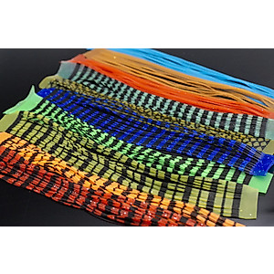 20Pc 10Colours Fishing Jig Lures Mixed Colors DIY Silicone Whole Sheet Skirts for Jig Lures Regular Skirt Colours with Fly Tying Material Free Rubber Band CMB1#
