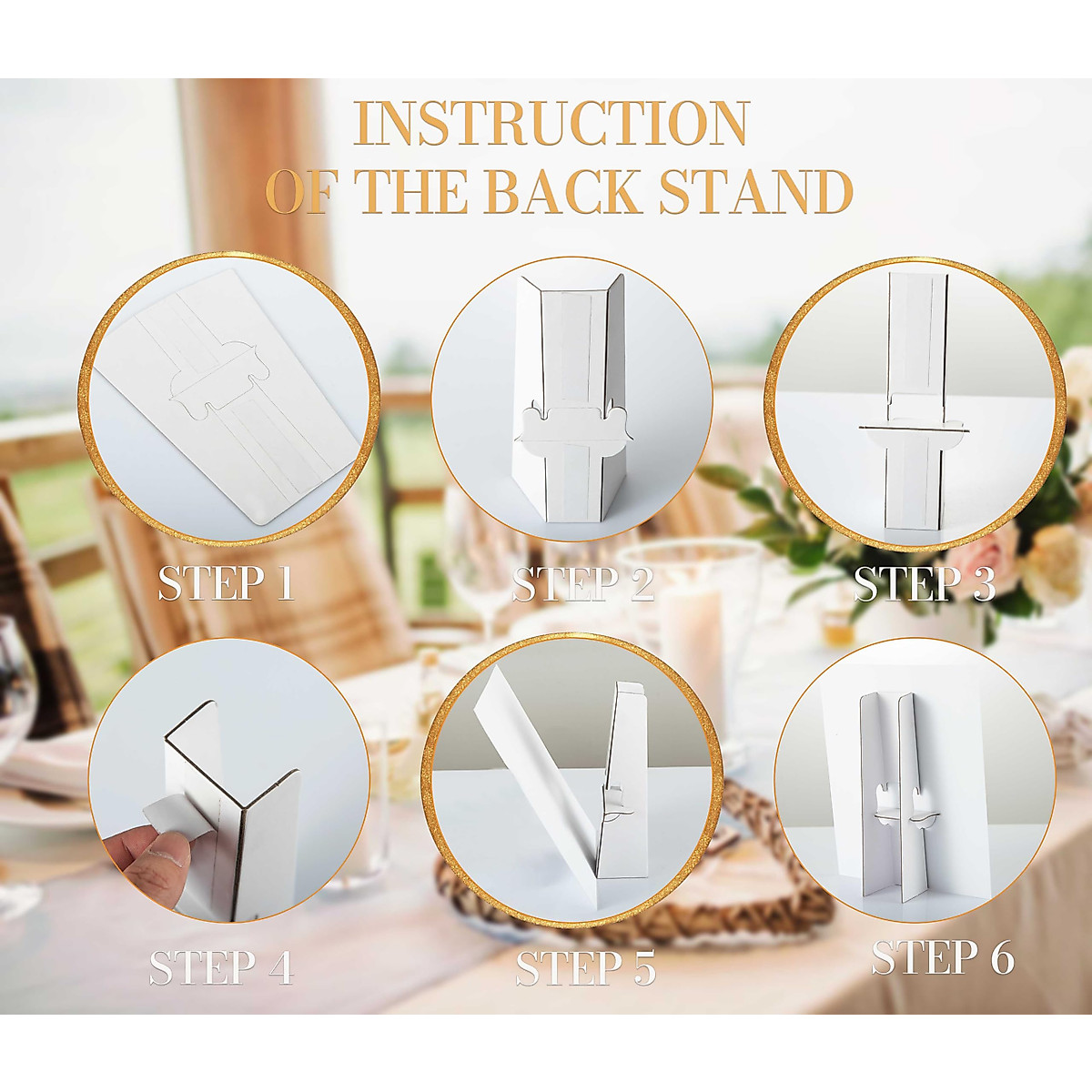 Wedding Table Numbers 1-20, Simple Wedding Decor, 4x6 Standing Sign Self-Standing Table Numbers for Bridal Showers, Baby Showers, Special Event, Reception & Decorations