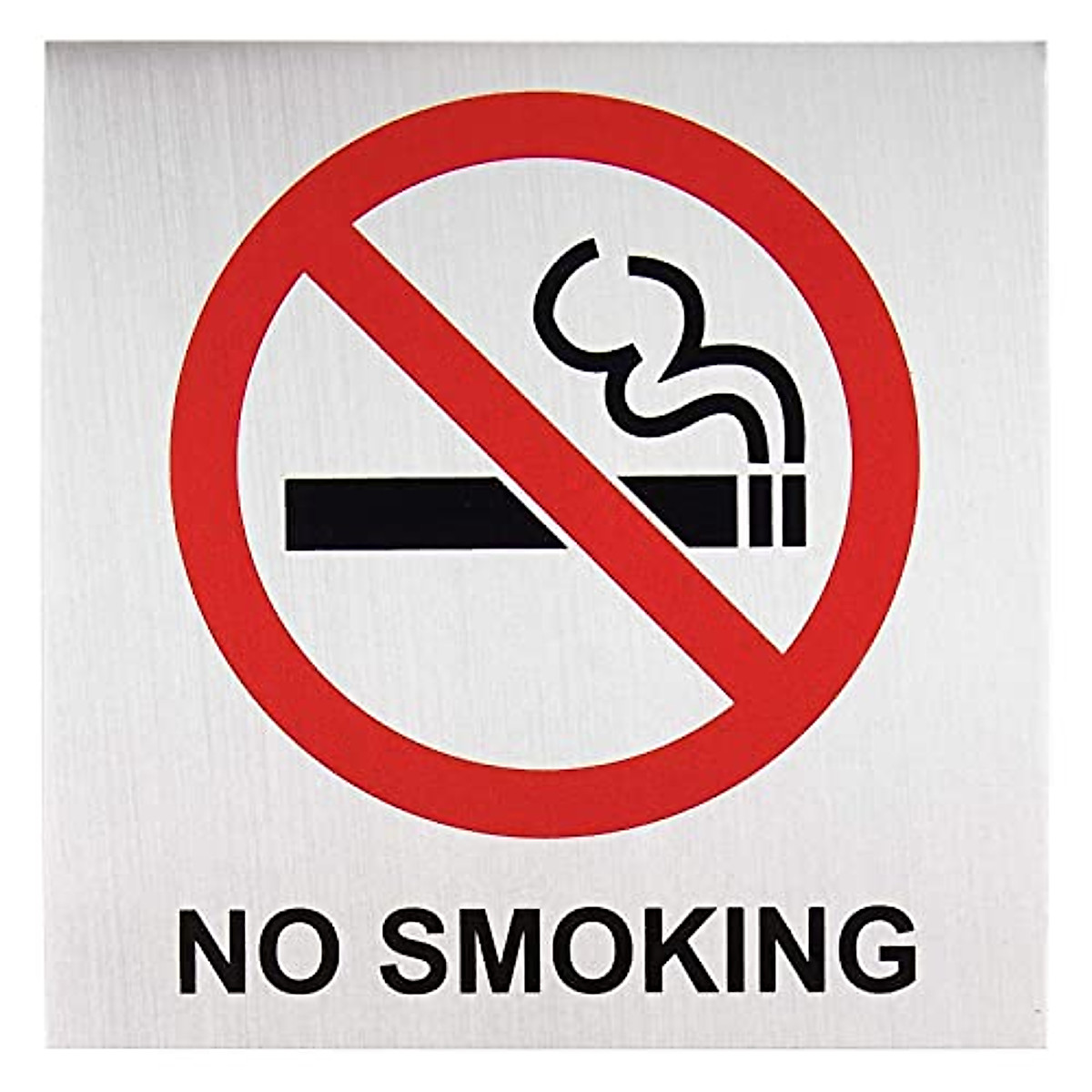 4 Pack No Smoking Signs for Businesses, Aluminum Metal Sticker for Restaurants, Public Spaces, Self-Adhesive (5.5 x 5.5 In)