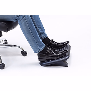Mount-It! Ergonomic Foot Rest Under Desk | Adjustable Tilt Footrest with Textured Massage Surface | Work Footstool Under Office Desk Foot Support - Black