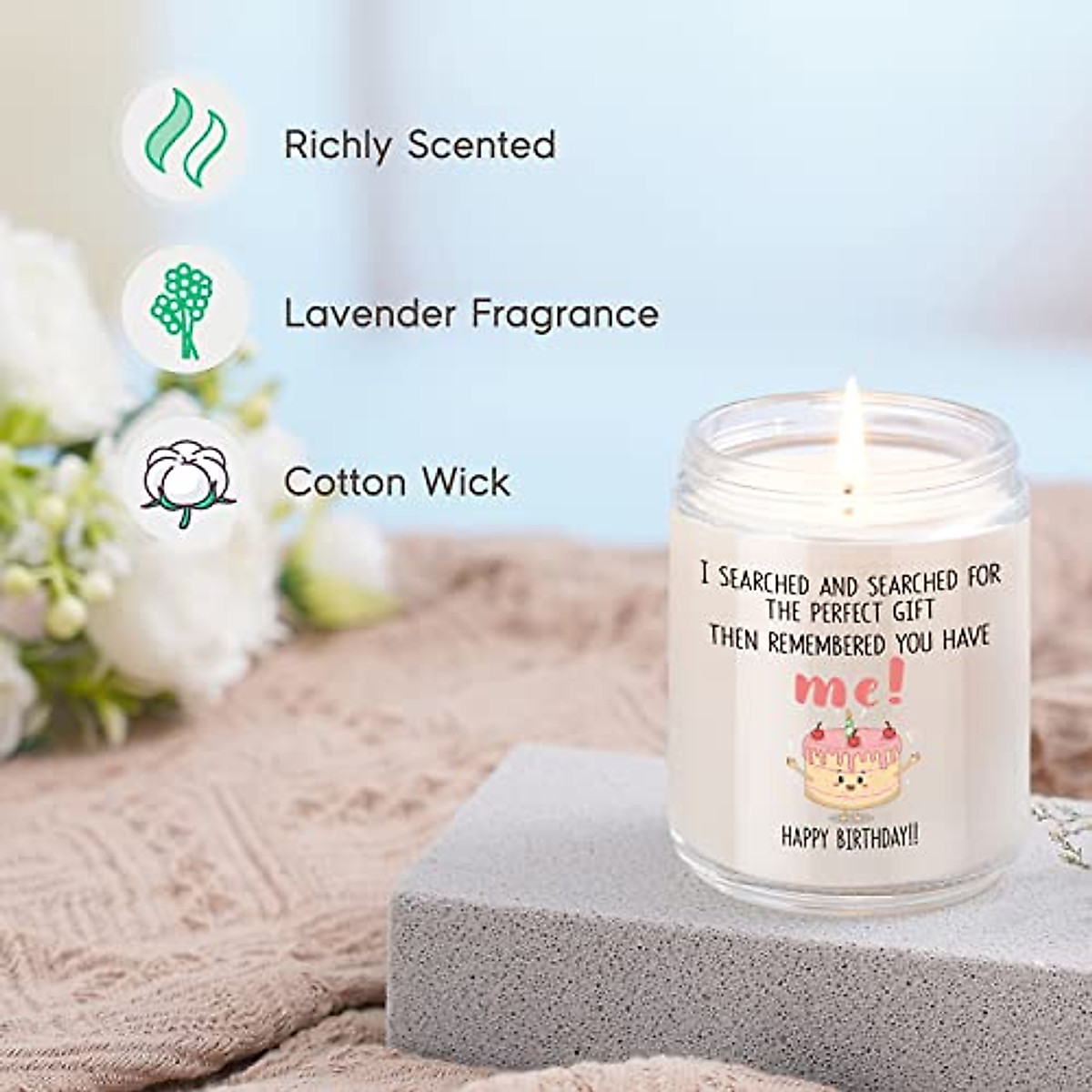GSPY Scented Candles - Birthday Gifts for Men, Women - Bday Gifts, Happy Birthday Gift Ideas for Him, Her, Husband, Wife, Boyfriend, Mom, Dad, Sister, Best Friend - Male, Female Birthday Gifts