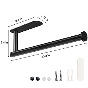 Paper Towel Holder, SUS304 Stainless Steel Paper Towel Holder Under Cabinet, Self Adhesive and Drilling for Kitchen, Counter, Cabinet, Bathroom