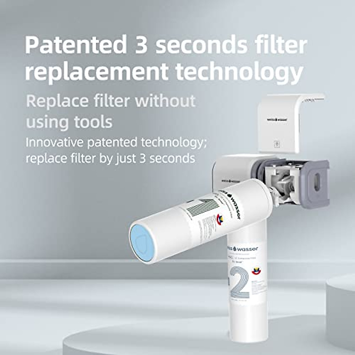 Weiss Wasser Ultra-Filtration Under Sink Water Filter, Reduces Lead, Chlorine, Bad Taste & Odor, Under Counter Water Filter Direct Connect to Kitchen Faucet, with Dedicated Faucet,WU2.SH01