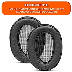 WC Thick Earpads for Sony Wh-900N and MDR-100ABN Headphones by Wicked Cushions - Soft PU Leather Cushions, Luxurious Noise Isolating Memory Foam, Added Thickness | Black