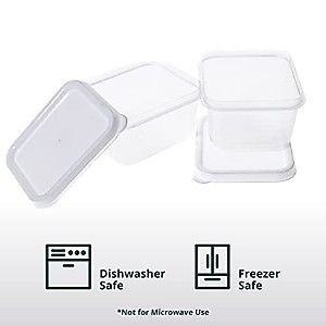 Greenco Mini Rectangular Storage Containers, 20 Pack, 2oz Reusable Small Plastic Storage Container Jars with Lids | Perfect for Baby Food, Snacks, Sauces, Candy, and More |Freezer & Dishwasher Safe