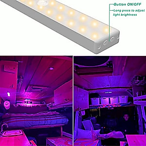Under Cabinet Lighting Wireless, 48 LED 15 Colors Changeable Rechargeable RGB Under Cabinet Lights Remote Control Under Counter Lights Mini Night Light Bar for Indoor Display Shelf, 3 Pack
