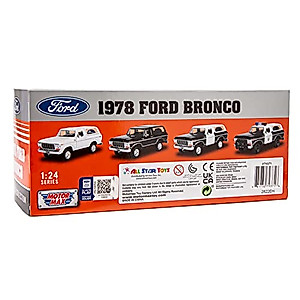 1978 Ford Bronco Ranger XLT 1:24 Diecast Model Car SUV SUT Black with Cap Truck Motormax 79371