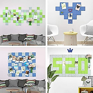 Wall decoration Jiugongge Felt Board x4, self-Adhesive Felt Note Board, Colorful Foam, You can Cut it Yourself (11.8x11.8 in)