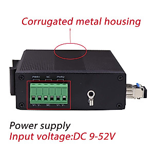 OLYCOM Harsh Outdoor 5-Port Gigabit Ethernet Fiber Converter, Industrial DIN-Rail Network Switch, 100/1000Base-T to LC, Up to 20KM(with SFP Transceiver), IP40, Extreme Heat -40°～ 85°C (-40°～ 185°F)