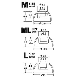 AZLA SednaEarfit Crystal 3 Pairs (Size M/ML/L 3Pr) Replacement Earbud Tips Eartips for TWS - Compatible with Galaxy Buds 2, Buds, Buds+