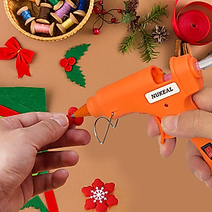 Mini Glue Gun, NUKEAL Hot Glue Gun Kit with EVA Carrying Case and 24 PCS Glue Sticks for Crafts, School DIY Arts, and Home Repair (20 Watts, Orange)