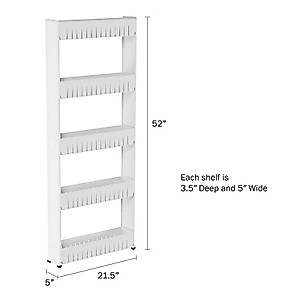 Lavish Home Slim Slide Out 5 Tier Storage Tower with Wheels
