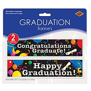 Beistle 2-Pack Graduation Banners, 15-Inch by 5-Feet