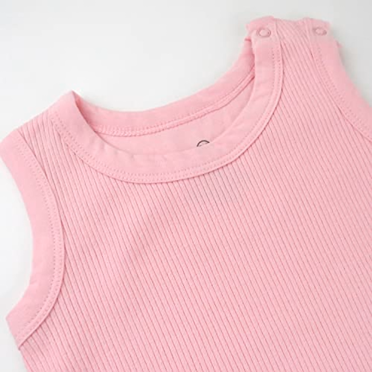 HonestBaby 2-Piece Organic Cotton Rib Romper W/Headband, Jungle Leaves Pink, 3-6 Months