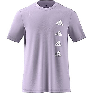 adidas Men's Essentials Gradient Logo Tee, Purple Tint, Medium