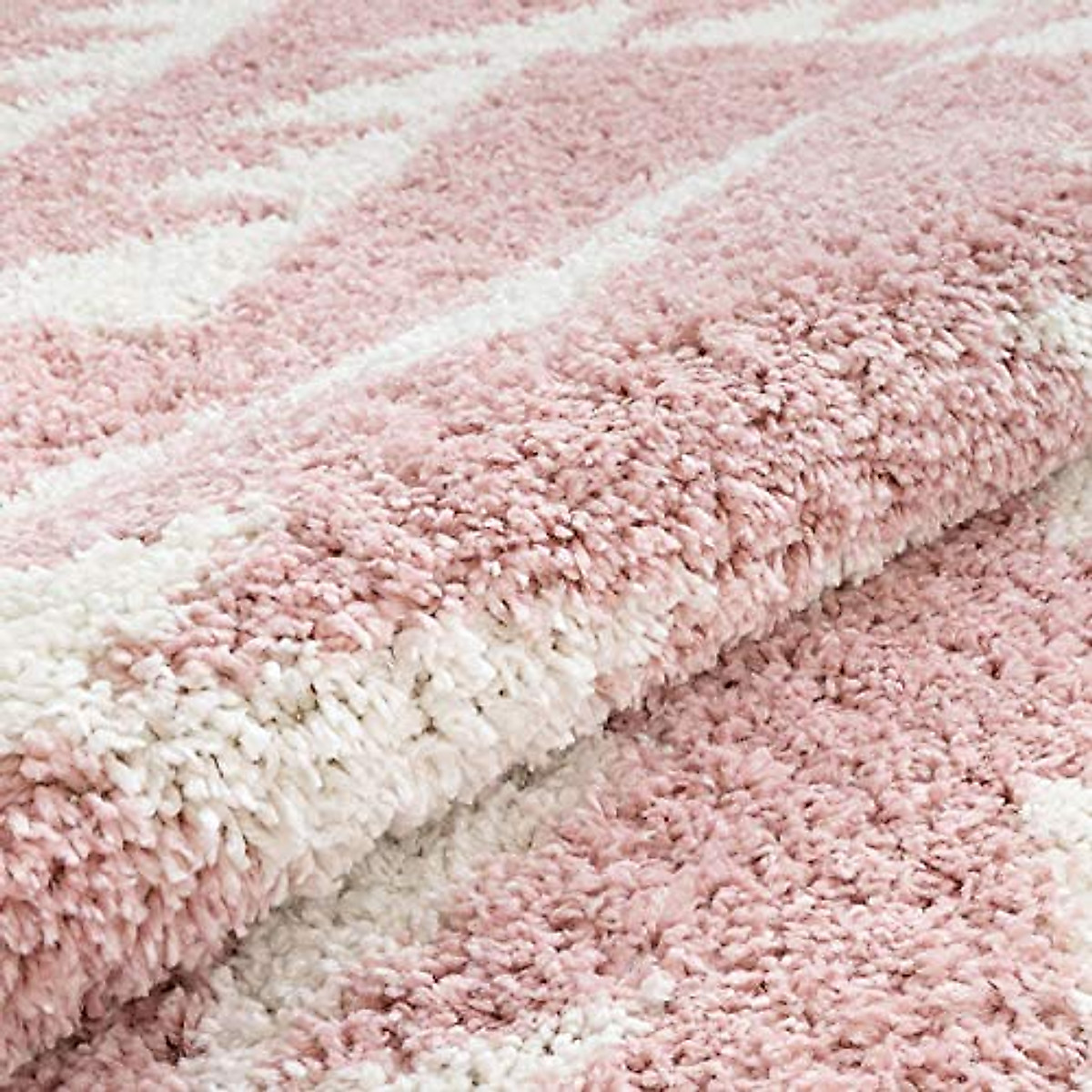 Well Woven Madison Shag Edona Pink Moroccan Tribal 5'3" x 7'3" Area Rug, 5 ft 3 in x 7 ft 3