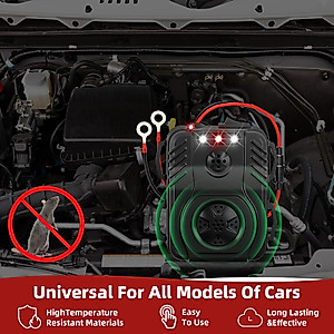 Ultrasonic Rodent Repellent Under Hood Animal Repeller Rat Deterrent for Car Engines with LED Strobe Lights, Car Truck RV Rodent Defense Vehicle Protection (2)