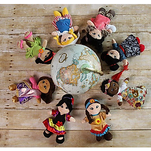 Snuggle Stuffs Soft Plush Around The World 8" Dolls, 8 Pack