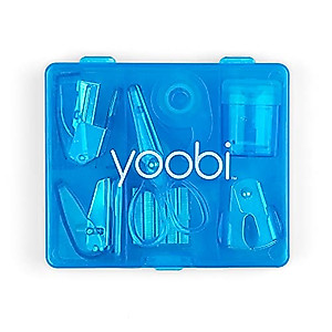 Yoobi Blue Mini Office Supply Kit – Mini School Supplies Kit for Kids & Adults – Includes Scissors, Mini Stapler, Staple Remover, Staples, Tape Dispenser & More – School, Home or Office Supplies Kit