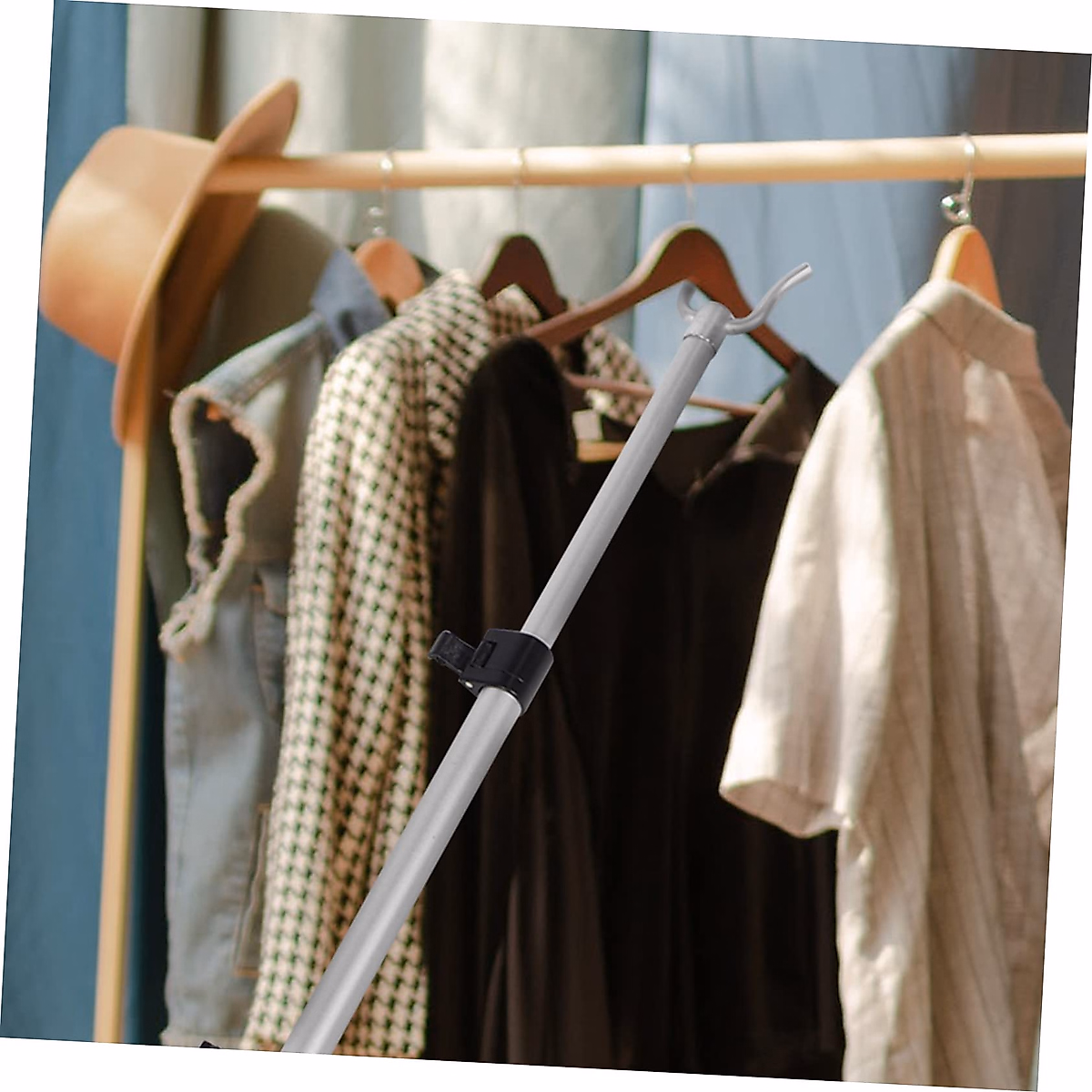 Alipis 3 pcs clothes rail white curtain rod clothing rack white Extendable Reach Pole garment rod Home Supplies Simple Pole for Clothes outdoor clothes fork grab handle hook Extender