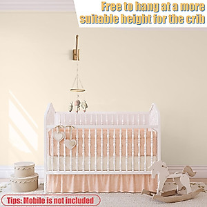 Crib Mobile Wooden Arm, Wall Mounted Suitable for All Cribs 100% Natural Larch Hanger Nusery Decor Baby Room Safe Holder(Mobile is not Included ）