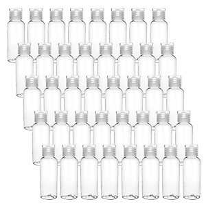 Bekith 40 Pack 1 oz Plastic Empty Bottles with Flip Cap, Small Refillable Travel Bottles Leak Proof Travel Size Containers for Shampoo, Liquid Body Soap, Lotion